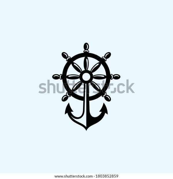 Abstract Anchor Logo Wheel Icon Stock Vector (Royalty Free) 1803852859