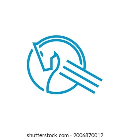 Abstract Animated Pony Logo Design Stock Vector (Royalty Free ...