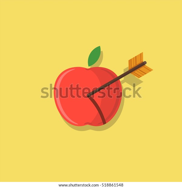 Abstract Apple Shot Arrow Flat Design : image vectorielle de stock ...