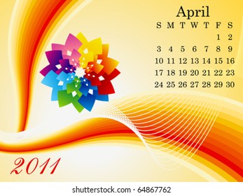Abstract April Calendar Vector Illustration Stock Vector (Royalty Free ...