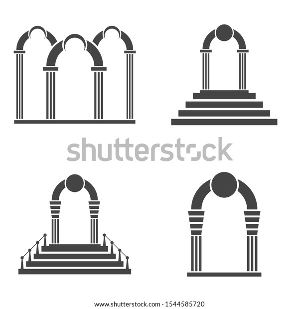 Abstract Arch Icon Set Black Arch Stock Vector (Royalty Free ...