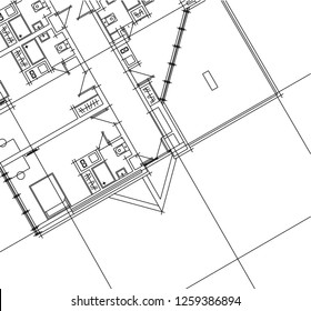 Abstract Architectural Drawings Stock Vector (Royalty Free) 1259386894 ...