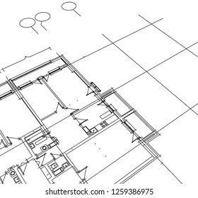 Abstract Architectural Drawings Stock Vector (Royalty Free) 1259386975 ...