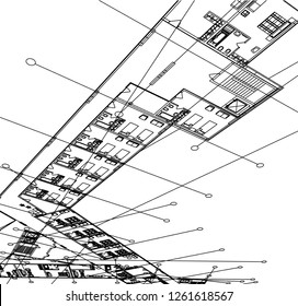 Abstract Architectural Drawings Stock Vector (Royalty Free) 1261618567 ...