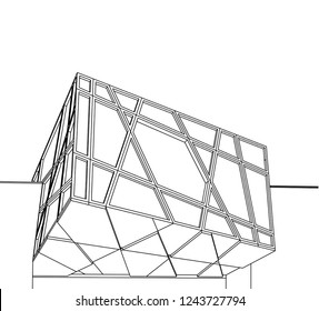 Detailed Multistorey Building Incision House Vector Stock Vector ...