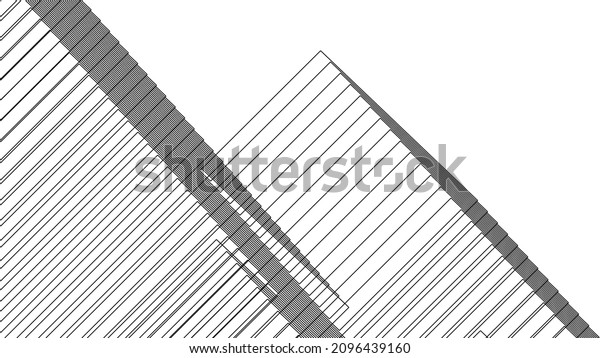 Abstract Architecture Drawing Vector 3d Illustration Stock Vector ...