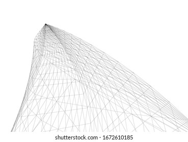 Abstract Architecture Mesh 3d Background Stock Vector (Royalty Free ...