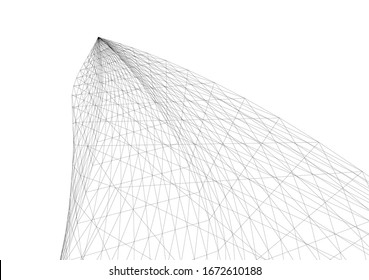 Abstract Architecture Mesh 3d Background Stock Vector (Royalty Free ...
