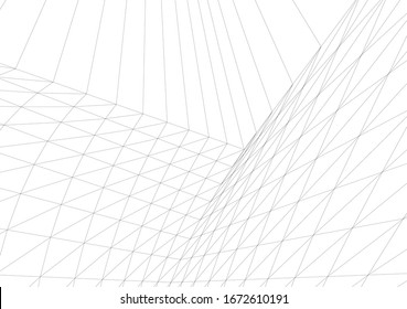 Abstract Architecture Mesh 3d Background Stock Vector (Royalty Free ...