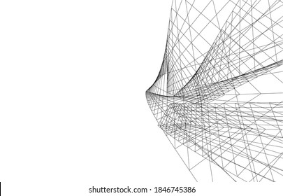 Abstract Architecture Mesh 3d Background Stock Vector (Royalty Free ...
