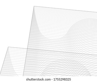 Abstract Architecture Wave 3d Graphics Stock Vector (Royalty Free ...