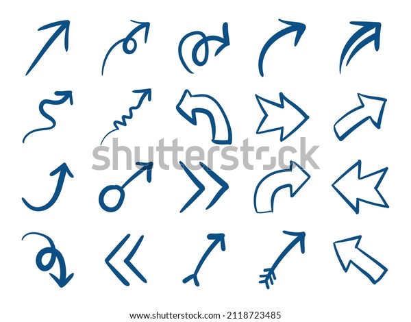Abstract Arrow Doodle Hand Drawn Down Stock Vector (Royalty Free ...