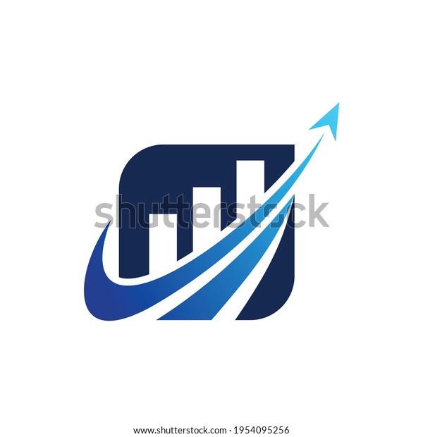 Abstract Arrow Logos Bar Charts Business Stock Vector (Royalty Free ...