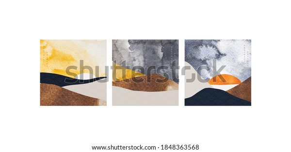 Abstract Art Background Natural Landscape Template Stock Vector ...