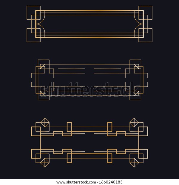 Abstract Art Deco Style Banner Frame Stock Vector (Royalty Free ...