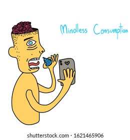 Abstract Art Mindless Man Looking Screen Stock Vector (Royalty Free ...