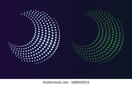 Abstract Art Moon Background Halftone Dots Stock Vector (Royalty Free ...