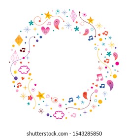 Abstract Art Round Frame Happy Celebratory Stock Vector (Royalty Free ...