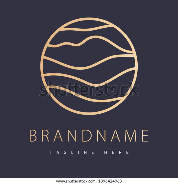 Abstract Art Wavy Circle Logo Waves Stock Vector (Royalty Free) 1896424963