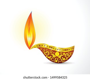Artistic Creative Diwali Deepak Vector Illustration Stock Vector ...