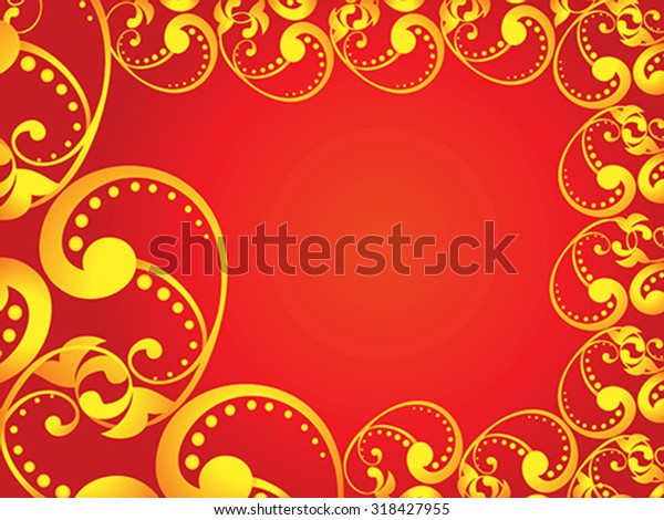 Abstract Artistic Golden Border Vector Illustration Stock Vector ...