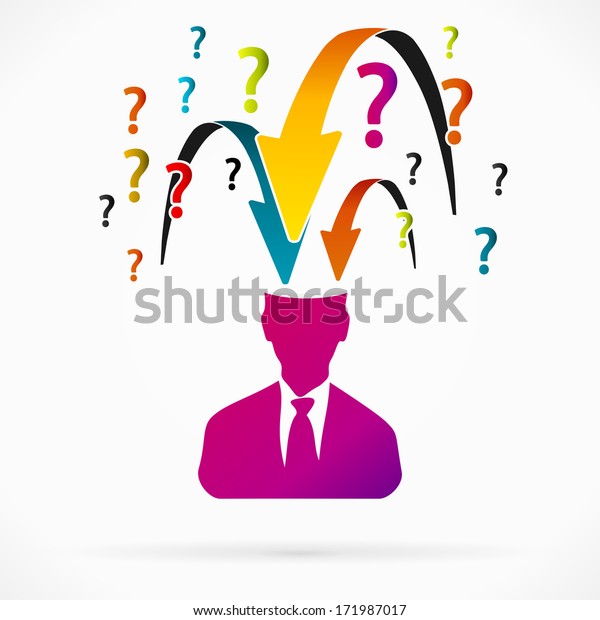 Abstract Avatar Vector Illustration About Questions Stock Vector ...