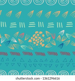 Abstract Aztec Teal Seamless Print Design Stock Vector (Royalty Free ...