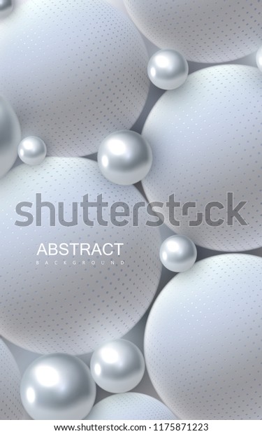 Abstract Background 3d Spheres Silver White Stock Vector (Royalty Free ...