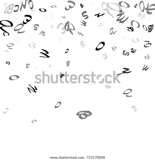 Abstract Background Black Handwritten Letters Isolated Stock Vector ...