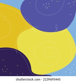 Abstract Background Blue Yellow Circles Ovals Stock Vector (Royalty ...