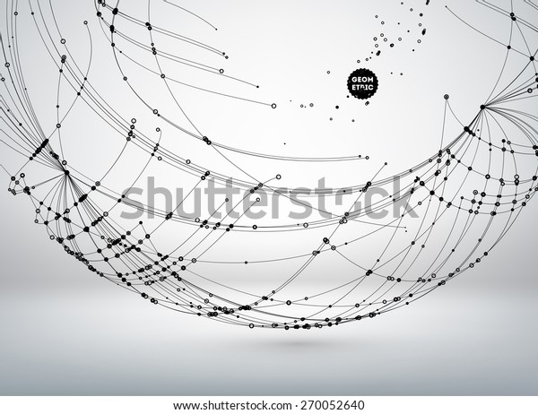 Abstract Background Dots Array Lines Connection Stock Vector Royalty Free 270052640 Shutterstock