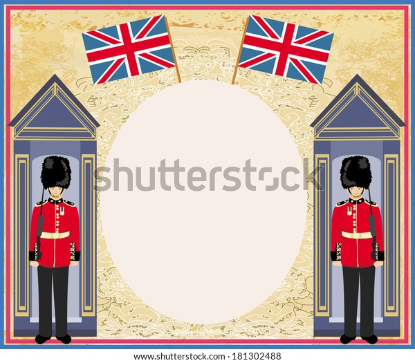 Abstract Background Flag England Beefeater Soldier Stock Vector ...