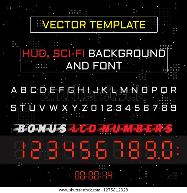 Abstract Background Font Lcd Numbers Headsup Stock Vector (Royalty Free ...
