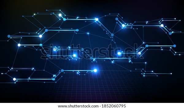 Abstract Background Futuristic Digital Dark Blue Stock Vector (Royalty Free) 1852060795