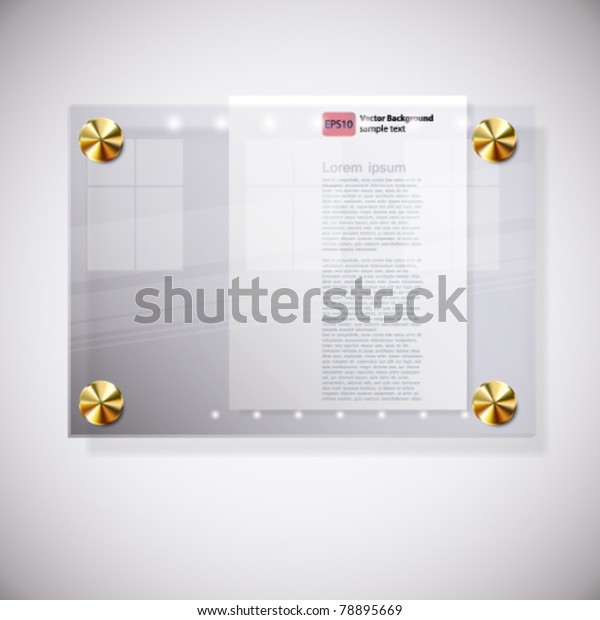 Abstract Background Glass Information Board Vector Stock Vector ...