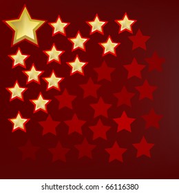 Red Background Gold Stars Stock Vector (Royalty Free) 30757207 ...