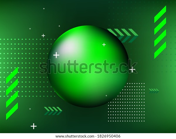 Abstract Background Green Color Circle Shape Stock Vector (Royalty Free ...
