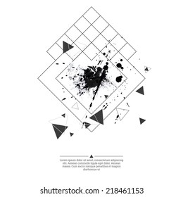 Abstract Background Hipster Triangles Ink Splatter Stock Vector ...