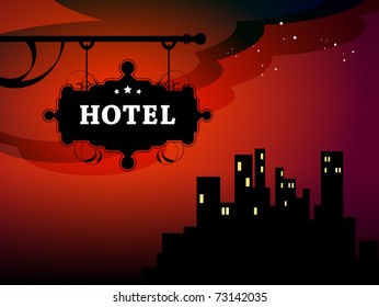 Abstract Background Hotel Sign Vector Illustration Stock Vector ...