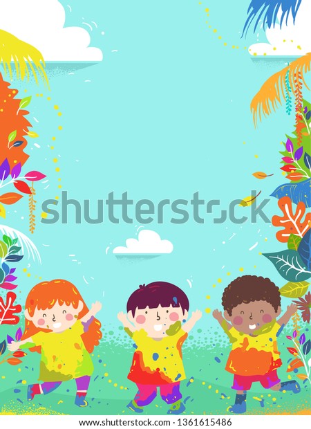 Abstract Background Illustration Kids Playing Colors Stock Vector ...