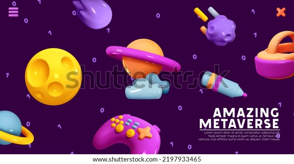 Abstract Background Metaverse Futuristic Design Creative Stock Vector ...