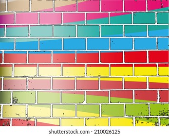 Abstract Background Multicolored Image Brick Wall Stock Vector (Royalty ...