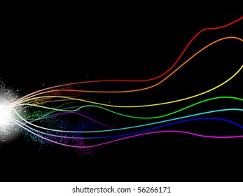 Abstract Background Rainbow Colored Energy Rays Stock Vector (Royalty ...