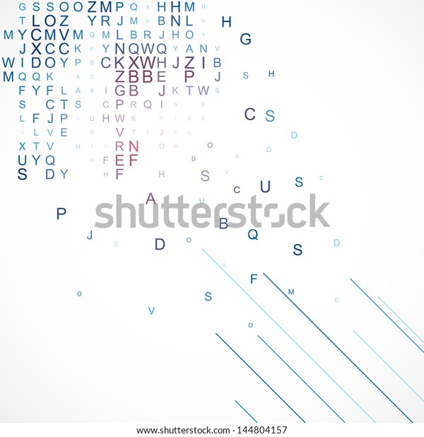 Abstract Background Sparse Letters English Alphabet Stock Vector ...