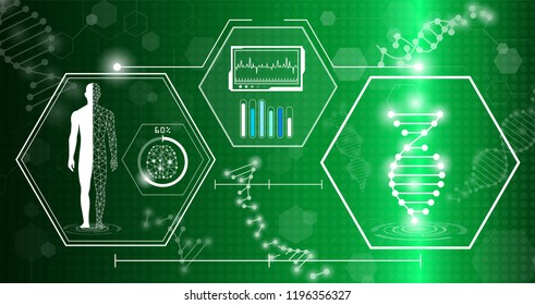 Abstract Background Technology Concept Green Lighthuman Stock Vector ...