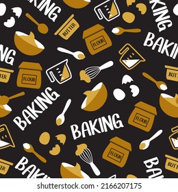 Abstract Baking Ingredients Vector Graphic Seamless Stock Vector ...
