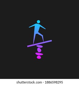 Abstract Balancing Man Concept Balance Icon Stock Vector (Royalty Free ...