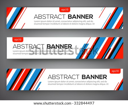 Abstract Banner Design Red Blue Color Stock Vector (Royalty Free ...