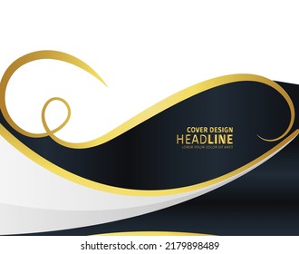 Abstract Banner Gold Web Banner Waves Stock Vector (Royalty Free ...
