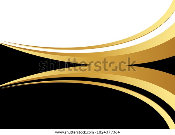 Abstract Banner Gold Web Banner Waves Stock Vector (Royalty Free ...
